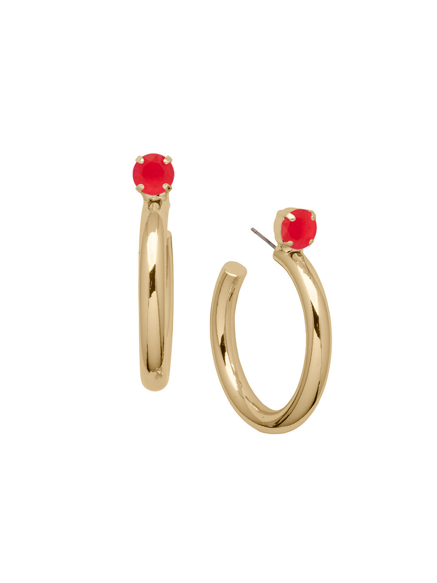 Sorrelli Red Carpet Keeley Studded Hoop Earrings – Plum Delightful
